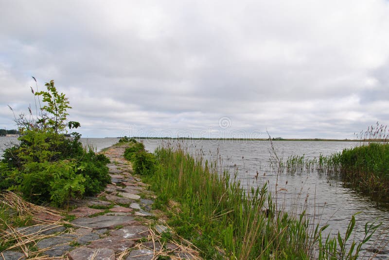 A Stone Path through the Lake Stock Photo - Image of water, scenic ...