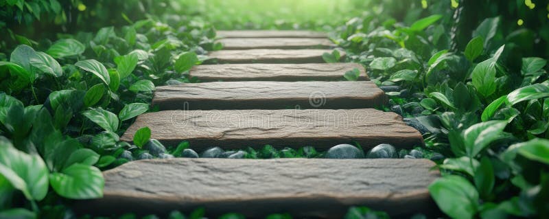 Stone Path Leading through Lush Greenery a Symbol of Progress, New ...