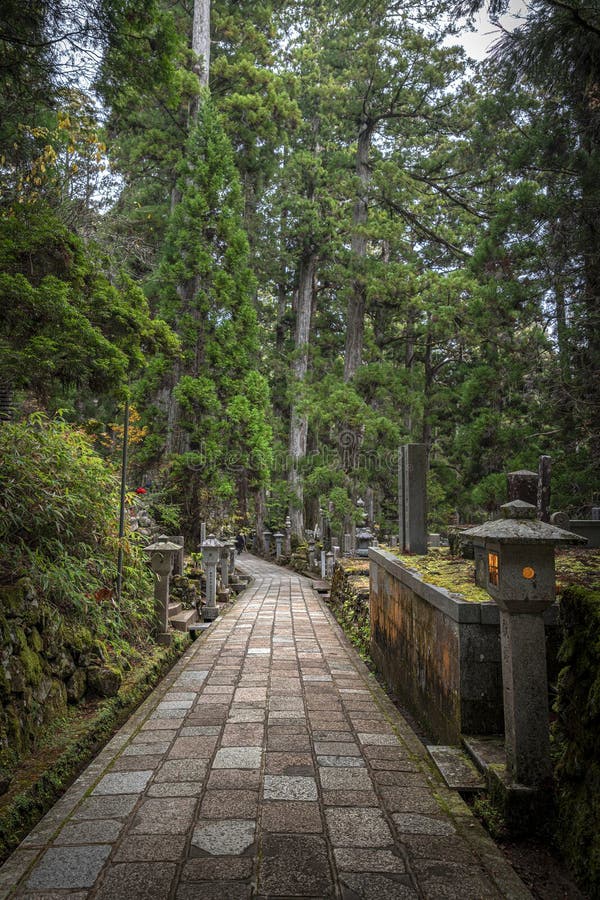 Stone Path Leading through Okunoin Cemetery in Mount Koya Editorial ...