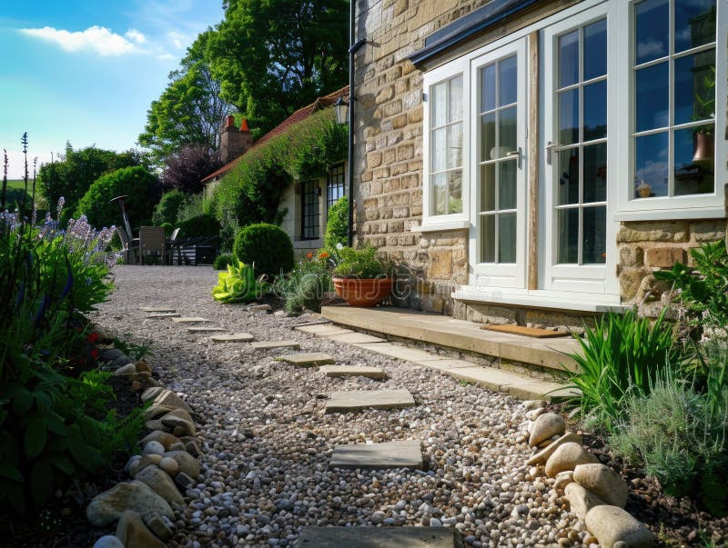 Stone Path Leading To Building Stock Photo - Image of leading, building ...