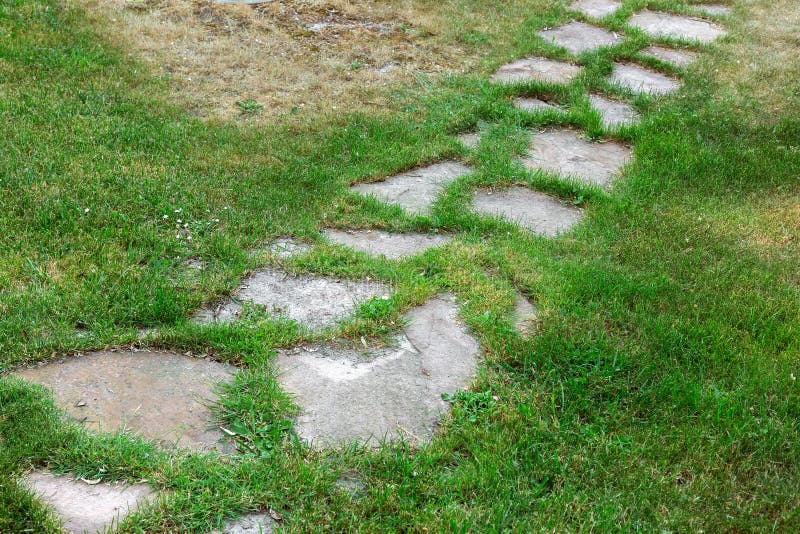 The Stone Path in the Meadow. Stock Photo - Image of path, curve: 137445676