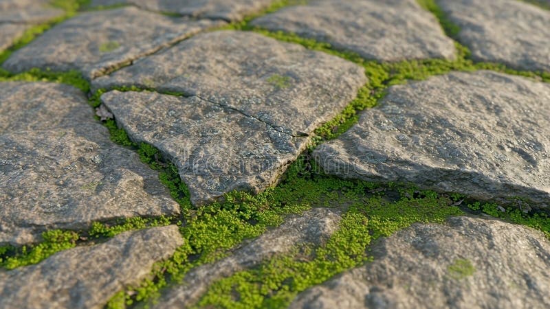 Stone Path with Moss Texture.AI Generated Stock Photo - Image of moss ...