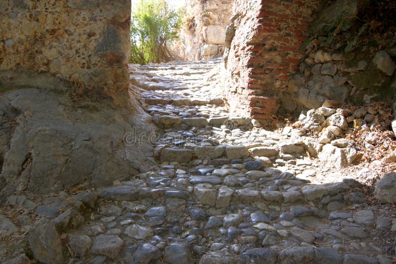 Stone Path in the Old Turkish City in the Ancient Fortress Stock Photo ...