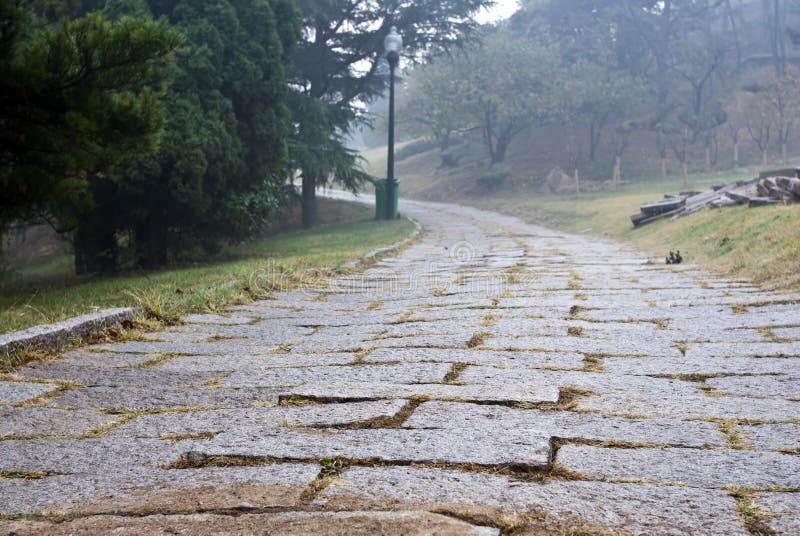 Stone Path in the Formal Garden Stock Image - Image of bricks, path ...