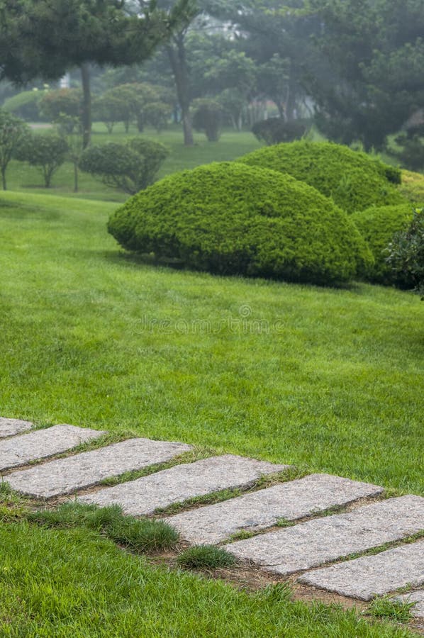 Stone path stock photo. Image of green, backyard, garden - 32612506