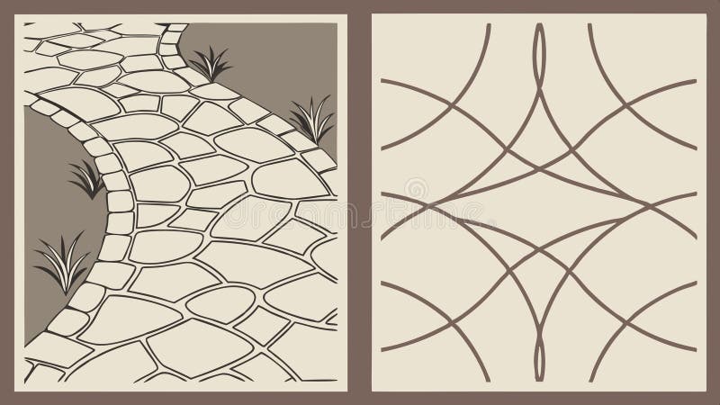 Stone Path and Patterns, Garden Design Element, Pathway Texture Vector ...