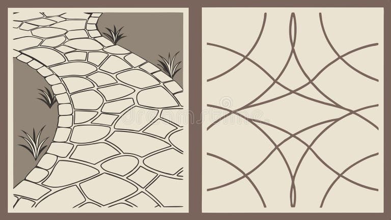 Stone Path and Patterns, Garden Design Element, Pathway Texture Vector ...