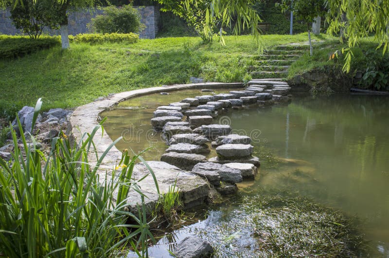 Stone path on river stock photo. Image of boulder, tranquil - 93472304
