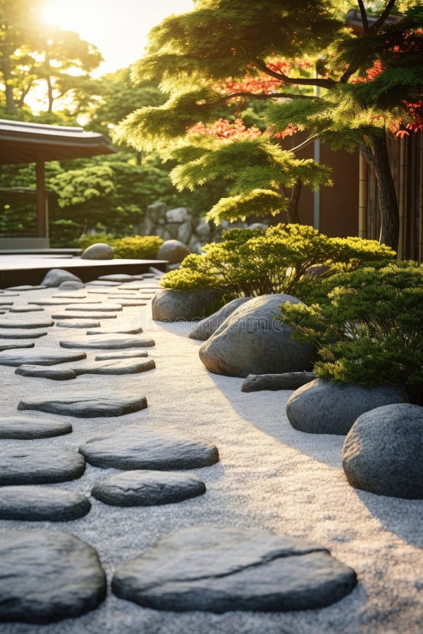 A Stone Path with Stepping Stones in a Garden. Suitable for Landscaping ...