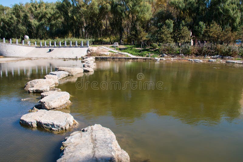 Stone path stock photo. Image of bridge, pond, calm, garden - 46668946
