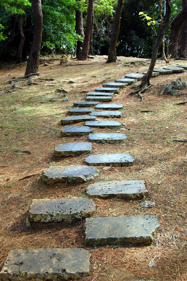 Stone path in the woods stock image. Image of peace, nature - 18378041