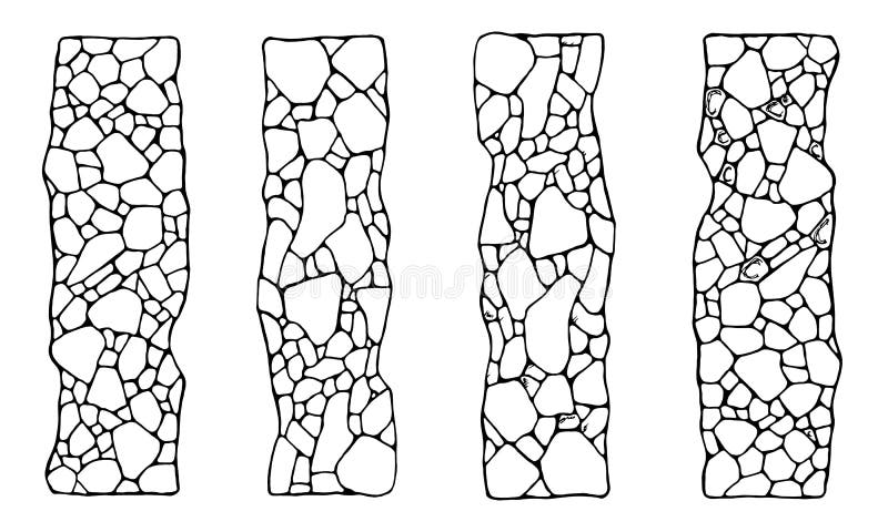 Stone Paths from Cobblestone Vector Stock Vector - Illustration of ...