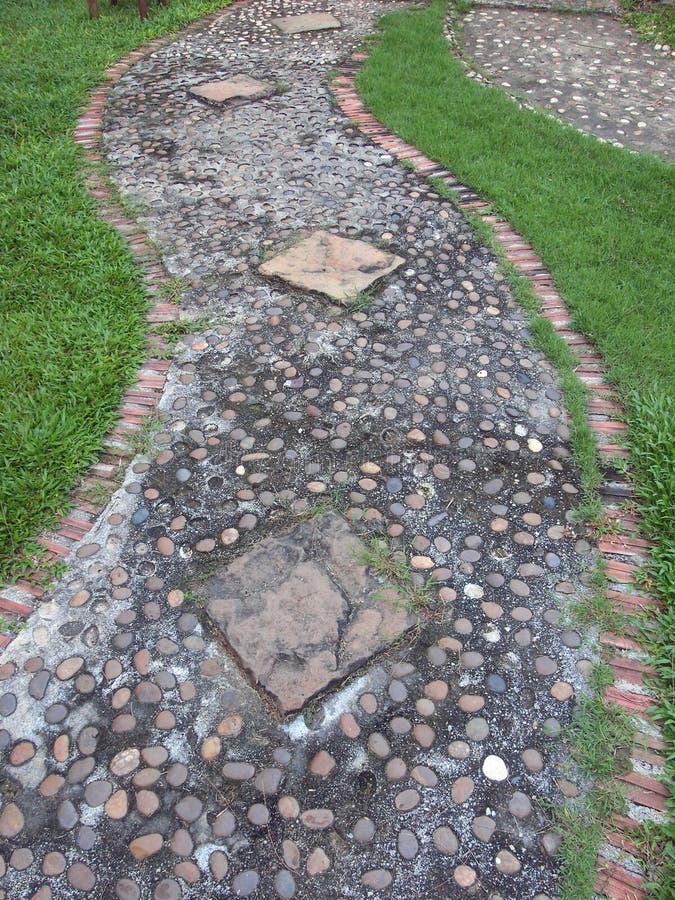 Stone pathway stock image. Image of brick, ground, direct - 181634681