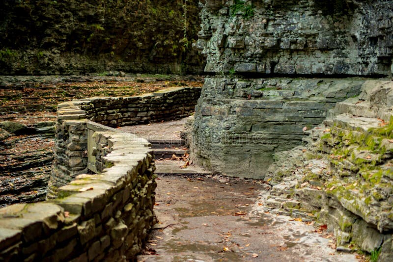 Stone Pathway Along Glen Creek in State Park Stock Photo - Image of ...
