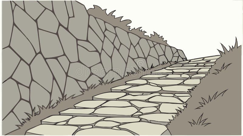 Stone Pathway or Cobblestone Road Texture Illustration Vector Design ...