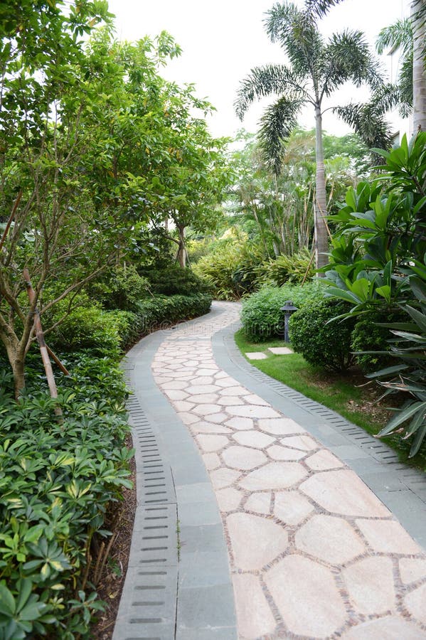 Stone pathway stock image. Image of grass, lane, outside - 32177297