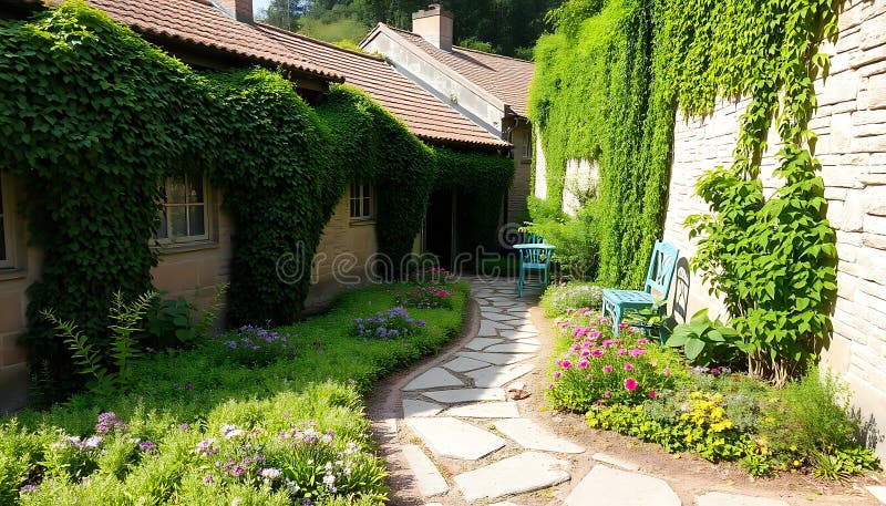 Stone Pathway through Garden, Garden Path Design, Landscaping, and ...