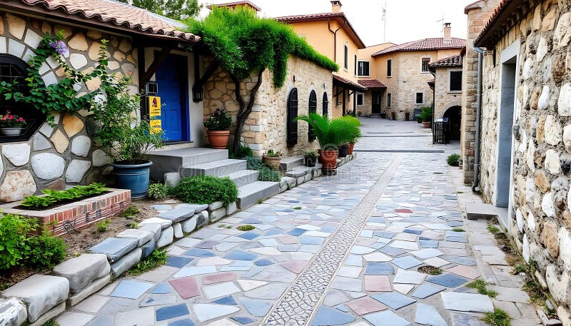 Stone Pathway Garden Path Outdoor Landscape Design Generative AI Stock ...