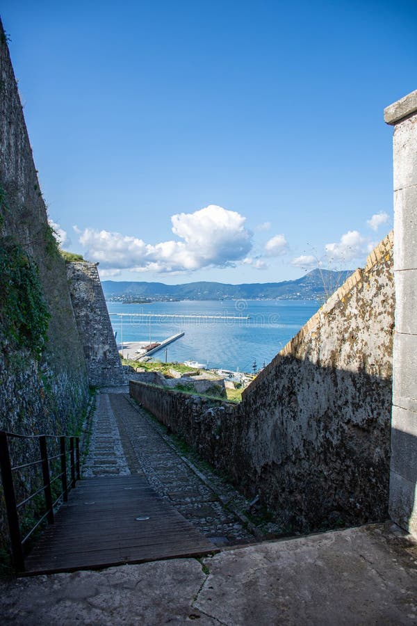 Stone Pathway Leading To a Serene Bay View Stock Image - Image of ...