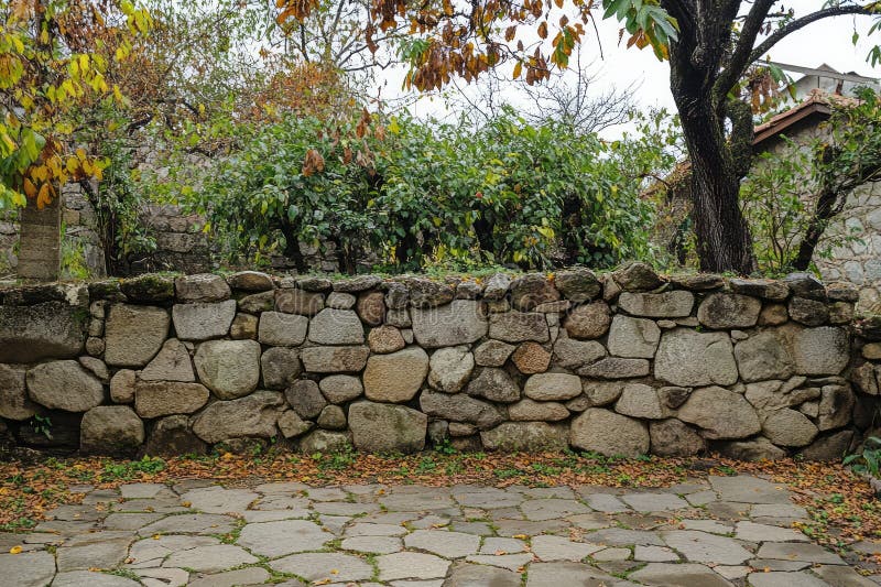 Stone Pathway Lush Forest Overcast Day Neural Network Ai Generated ...