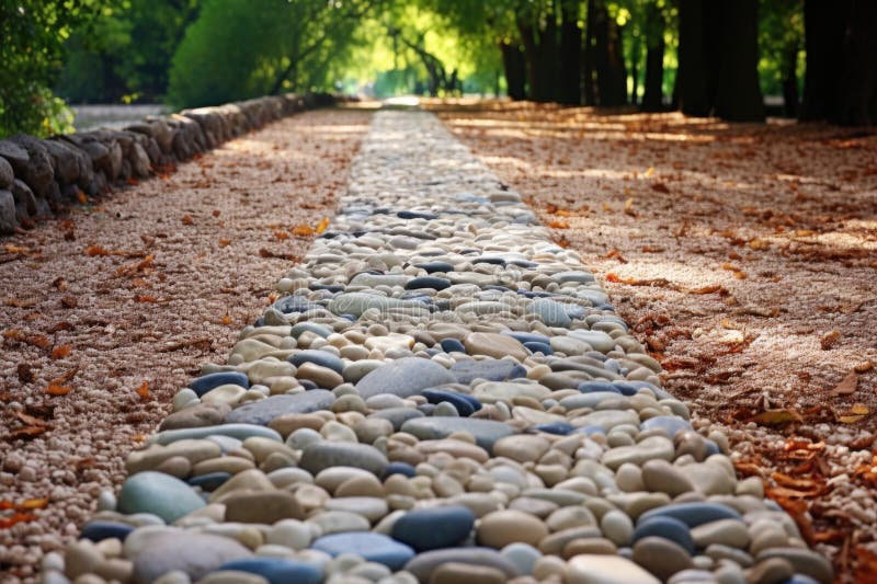 A Stone Pathway Made of Pebbles Collected Worldwide Stock Illustration ...