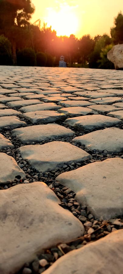 Stone pathway in the park stock photo. Image of road - 229198868