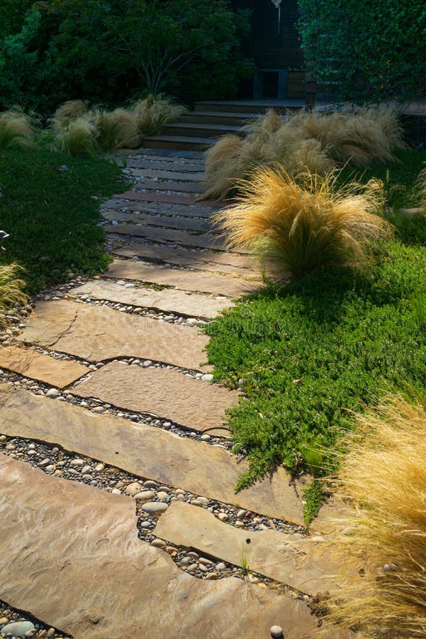 Stone pathway in sunlight stock photo. Image of house - 172530324