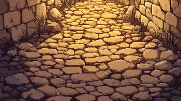 Stone Pathway Texture with Cobblestone Design in Pixel Art Style with ...
