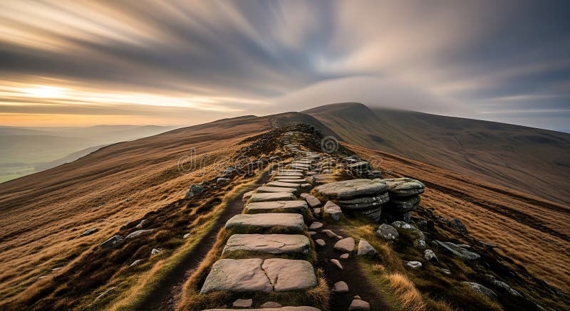Stone Pathway Traverses the Dramatic Landscape of the Peak District ...