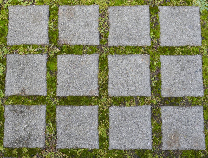 Stone Pathway Walkway or Pavement Textured Background with Grass and ...