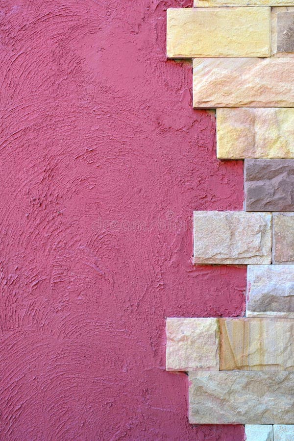 Stone Pattern on Pink Cement Wall. Stock Photo - Image of concrete ...