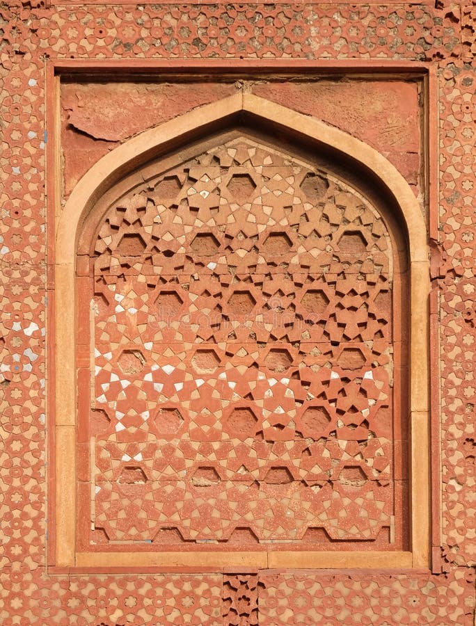 Stone Pattern on a Wall in Red Fort, Agra Stock Photo - Image of ...