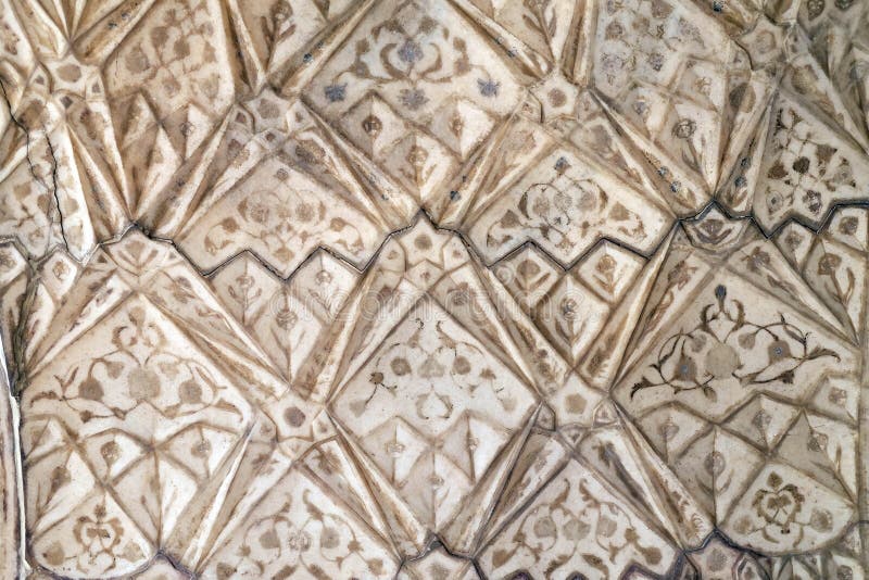 Stone Pattern on a Wall in Red Fort, Agra Stock Image - Image of ...