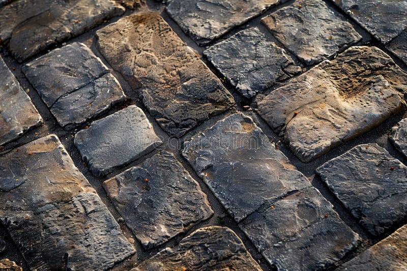 Stone Paved Block Floor Texture Background with Generative AI Stock ...