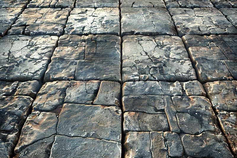 Stone Paved Block Floor Texture Background with Generative AI Stock ...