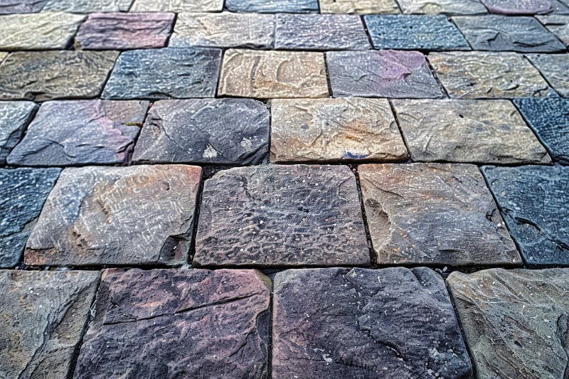 Stone Paved Block Floor Texture Background with Generative AI Stock ...