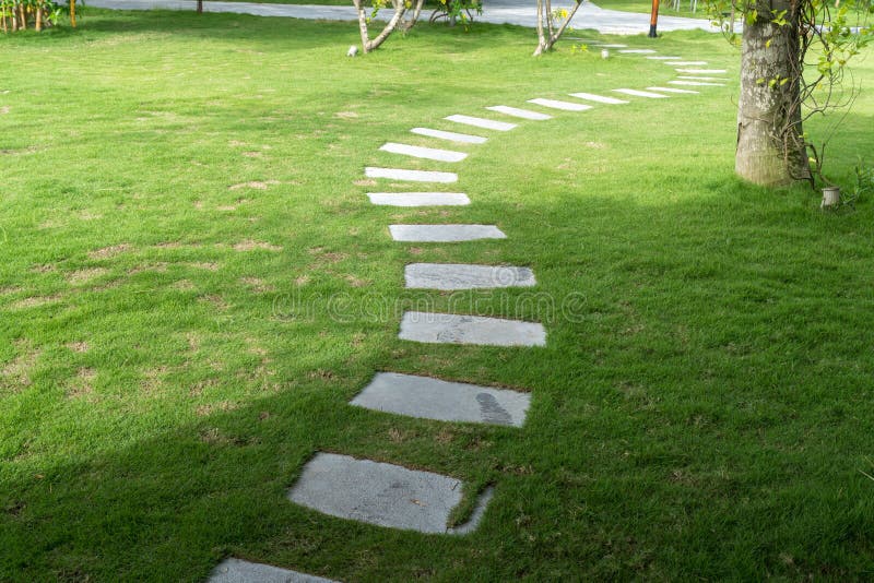 Stone Paved Path To the Villa at Tropical Resort Stock Photo - Image of ...