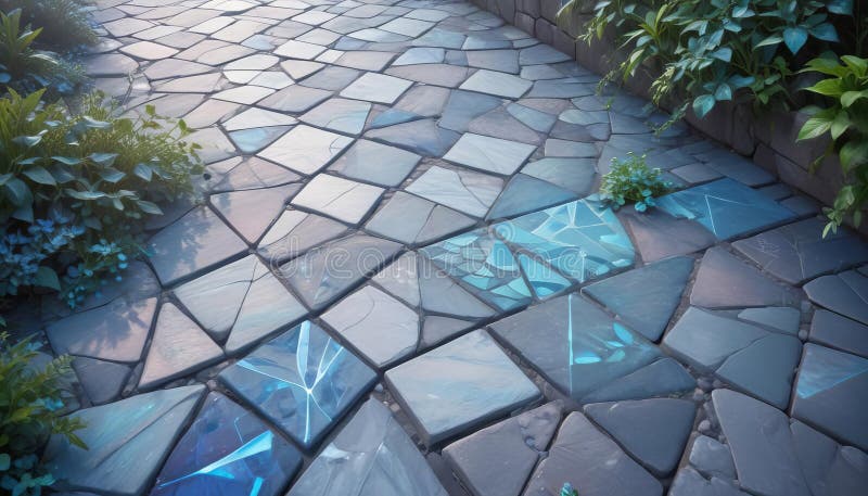 Stone Pavement with Abstract Pattern Stock Illustration - Illustration ...