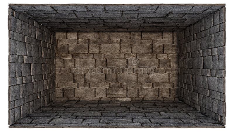 Stone Pavement Block Pattern 3D Rendered Box Cave with Clipping Path ...