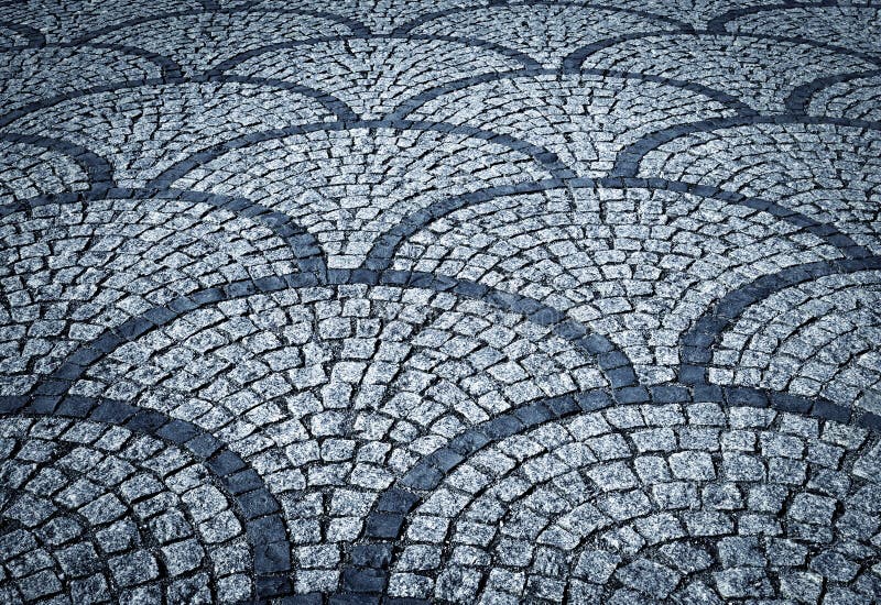 Stone Pavement Blocks Stored in Fan Shape Stock Photo - Image of road ...