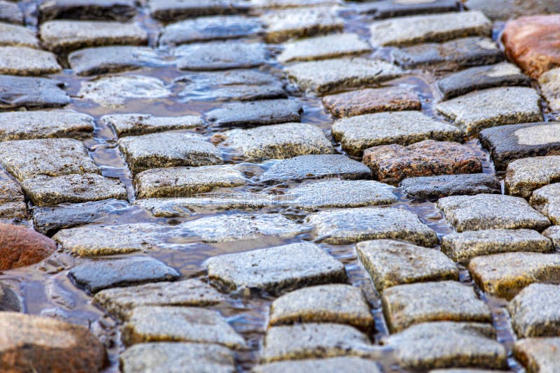 Stone Pavement Covered with Water Stock Photo - Image of paving, nature ...