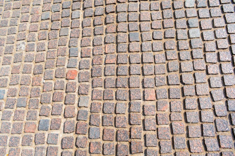 Stone Pavement Made of Multicolored Granite Stock Image - Image of path ...