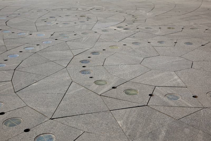 Stone Pavement with Ornate, Geometrical Design. Stock Image - Image of ...