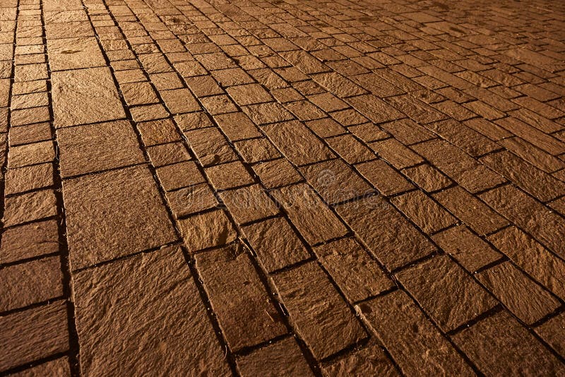 Stone Pavement Pattern At Night Stock Image - Image of darkness, pave ...