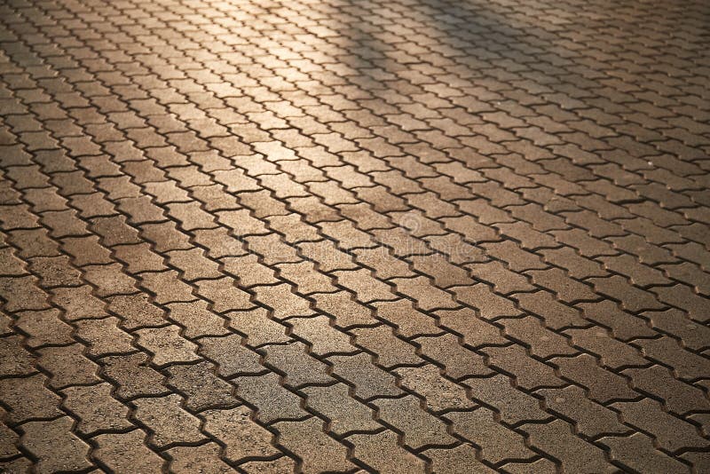 Stone Pavement Pattern at Night Stock Photo - Image of light, night ...