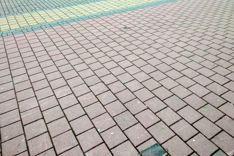 Stone Pavement in Perspective. Granite Cobblestone Pavement Tiles Stock ...