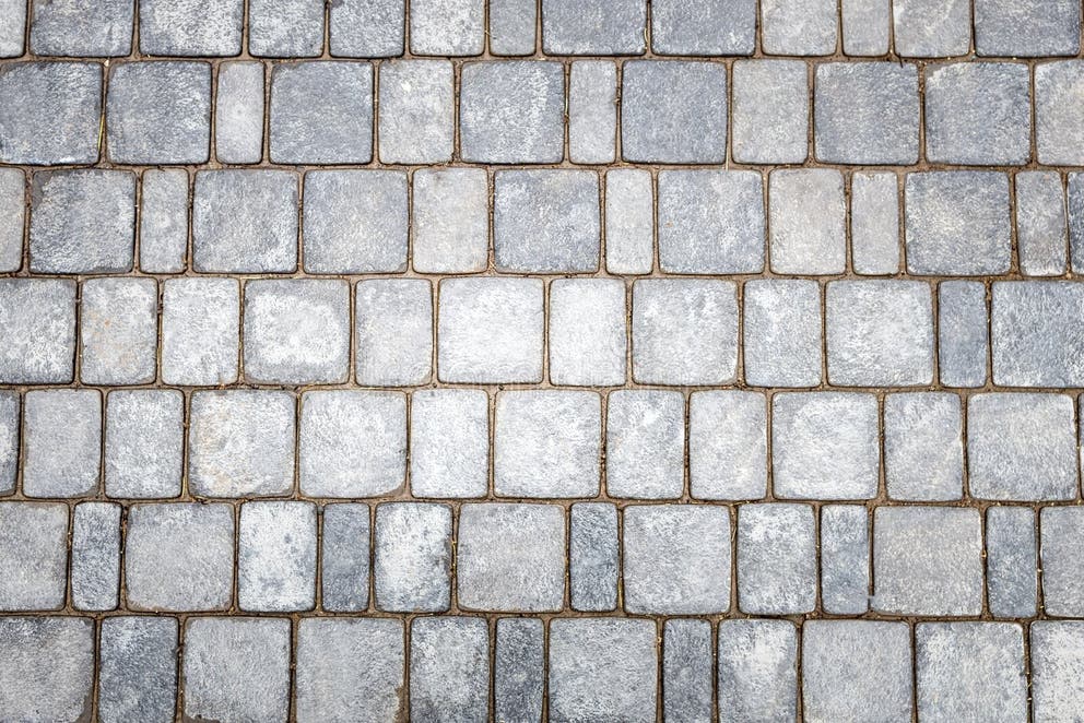 Stone Pavement Top View on the Texture of the Stones. Rectangular ...