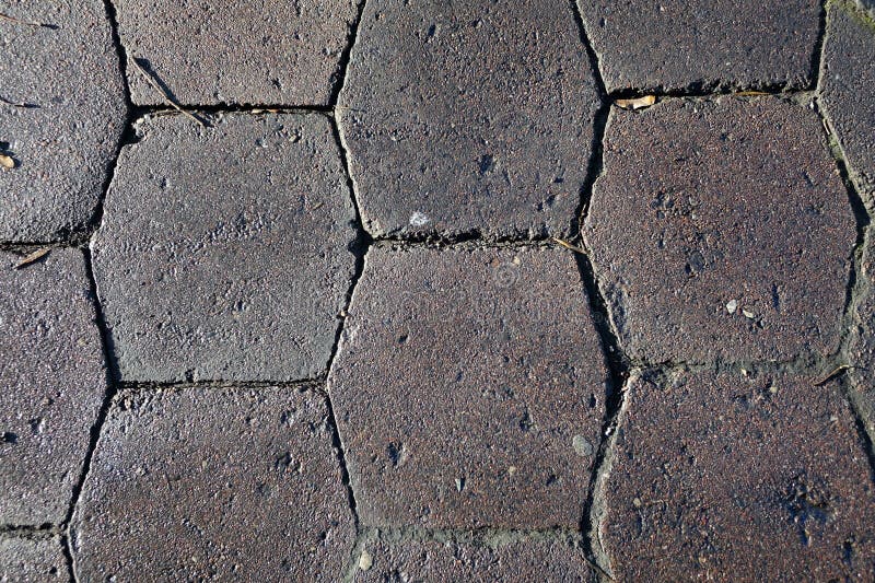 Stone Pavers Made of Hexagonal Elements Stock Image - Image of walkway ...