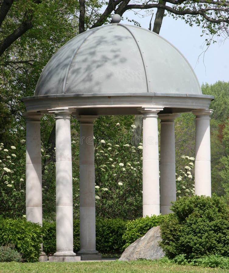 Stone pavilion in park stock image. Image of pillars, classical - 9639947