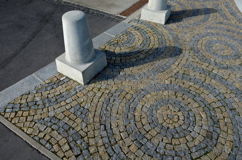 Stone Paving in the Square Folded into Circles with a Larger Stock ...